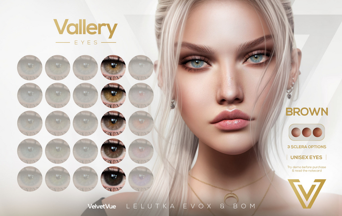 Second Life Marketplace - [ VelvetVue ] Vallery Eyes :: Brown